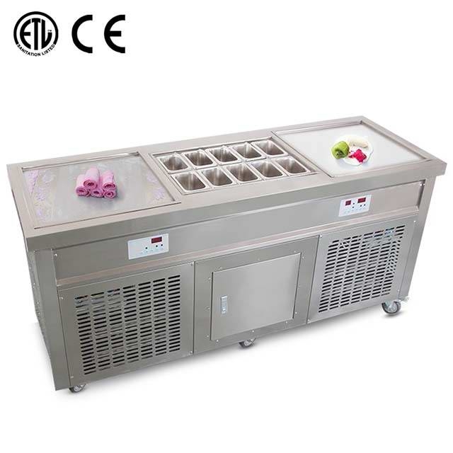 Free shipment Fried ice cream maker with pedal defrosting controller ...